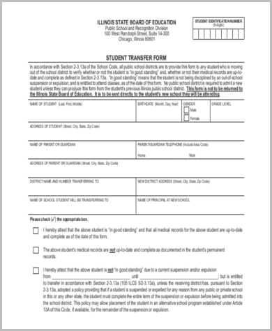 FREE 13+ School Transfer Form Samples, PDF, MS Word, Google Docs, Excel