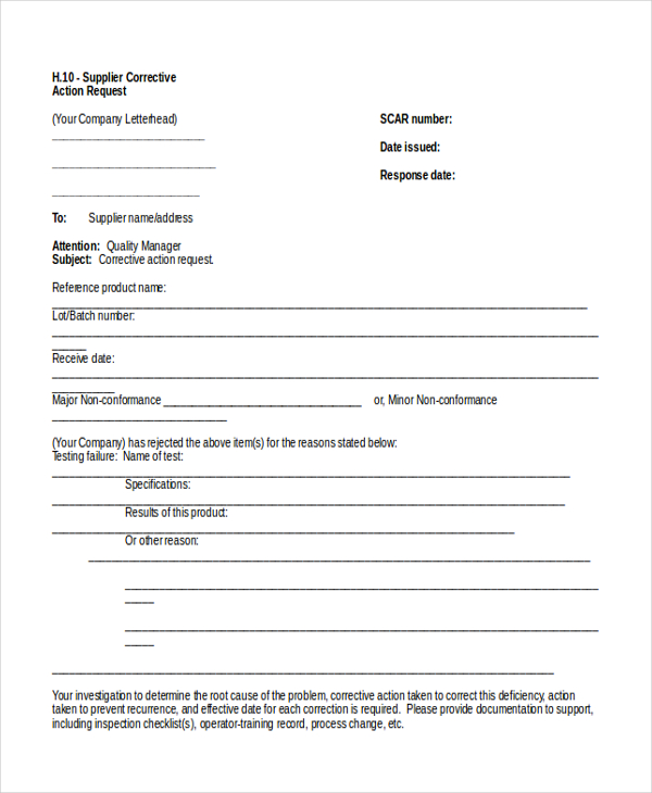 FREE 11+ Sample Action Request Forms in PDF | MS Word