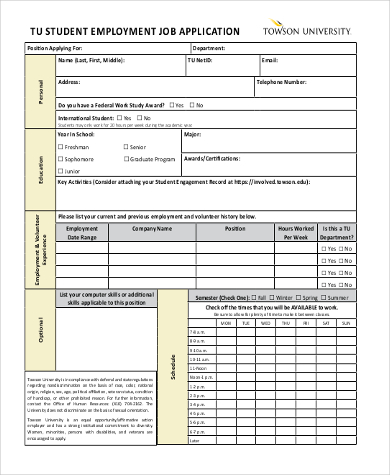 FREE 8+ Sample Target Job Application in MS Word | PDF