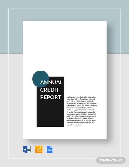 FREE 7+ Sample Annual Credit Report Forms in MS Word | PDF | Pages