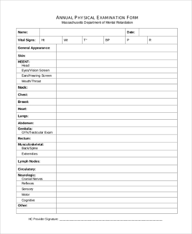 FREE 9+ Sample Physical Examination Forms in PDF | MS Word
