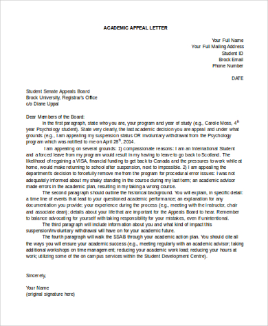 FREE 13+ Appeal Letter Samples, PDF, MS Word, Google Docs