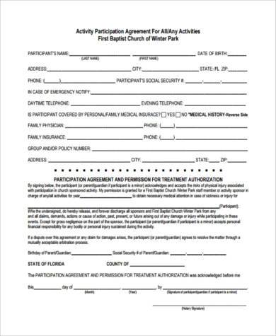 FREE 9+ Sample Participation Agreement Forms in PDF | MS Word
