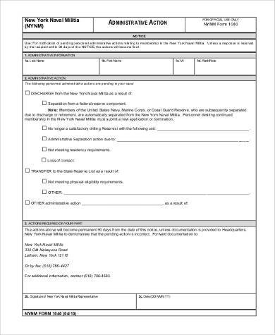 FREE 7+ Sample Administrative Action Forms in PDF | MS Word