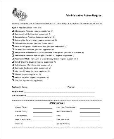 FREE 7+ Sample Administrative Action Forms in PDF | MS Word