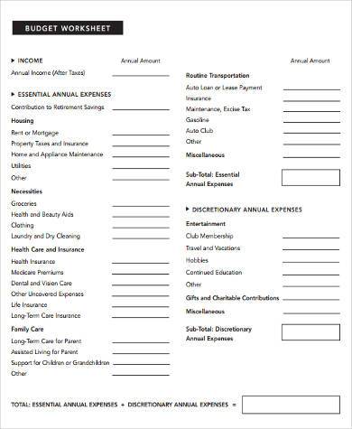 FREE 9+ Sample Annual Budget Forms in PDF | MS Word | Excel