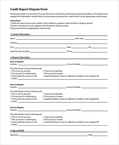 FREE 7+ Sample Annual Credit Report Forms in MS Word | PDF | Pages