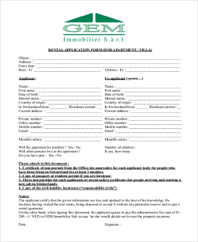 FREE 8+ Sample Rental Forms in MS Word | PDF | ExcelFREE 8+ Sample ...