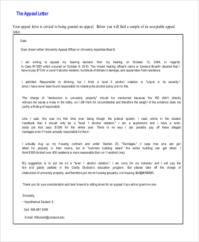 FREE 13+ Appeal Letter Samples, PDF, MS Word, Google Docs