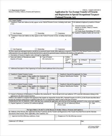 FREE 9+ Sample Firearm Transfer Forms in PDF | MS Word