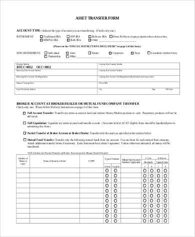 FREE 7+ Sample Assets Transfer Forms in MS Excel | PDF