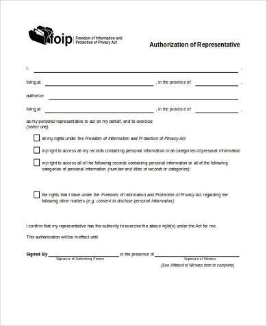 FREE 13+ Authorized Representative Forms Samples, PDF, MS Word, Google Docs