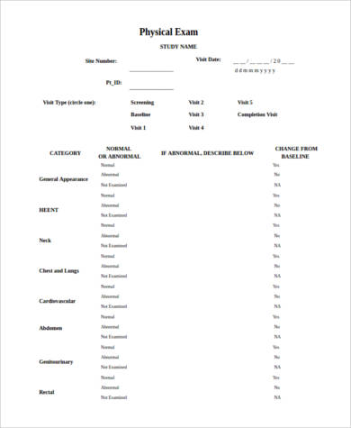 FREE 13+ Physical Exam Form Samples, PDF, MS Word, Google Docs