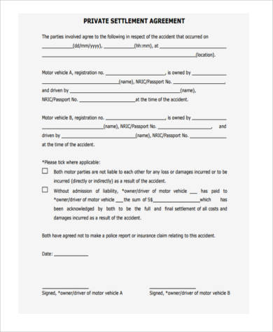 FREE 13+ Settlement Agreement Form Samples, PDF, MS Word, Google Docs