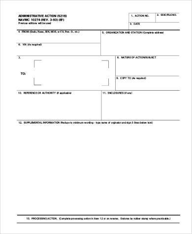 FREE 7+ Sample Administrative Action Forms in PDF | MS Word