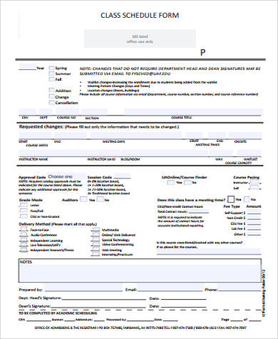 FREE 10+ Sample Blank Schedule Forms in PDF | MS Word | Excel
