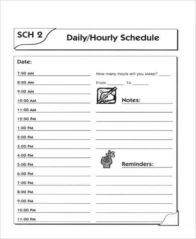FREE 10+ Sample Blank Schedule Forms in PDF | MS Word | Excel