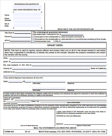 FREE 12+ Grant Deed Form Samples, PDF, MS Word, Google Docs