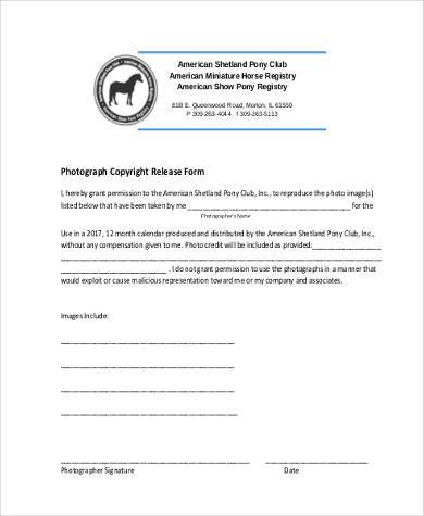 FREE 8+ Sample Photo Copyright Release Forms in PDF | MS Word