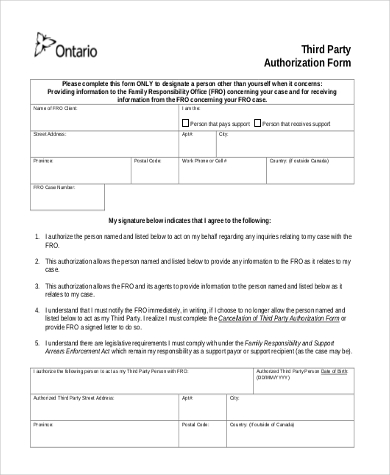 FREE 8+ Sample Third Party Authorization Forms in PDF | MS Word