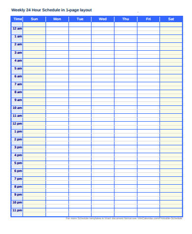 FREE 10+ Sample Blank Schedule Forms in PDF | MS Word | Excel