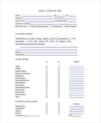 FREE 12+ Work Physical Form Samples, PDF, MS Word, Google Docs