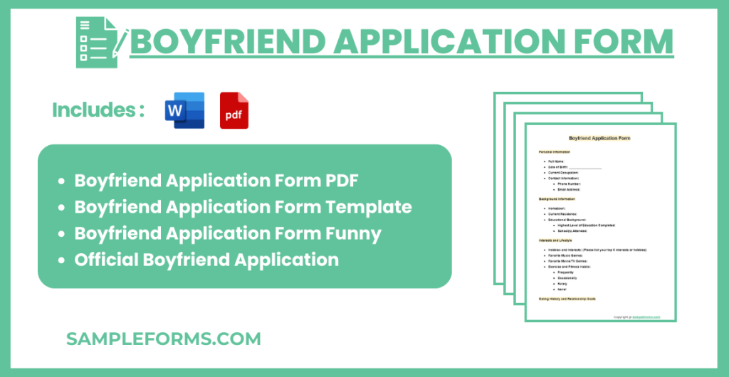 FREE 11+ Boyfriend Application Form Samples, PDF, MS Word, Google Docs