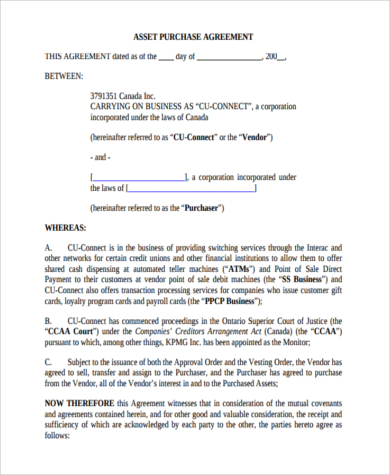 FREE 8+ Sample Business Purchase Agreements in PDF | MS Word