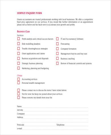 FREE 9+ Sample Business Forms in PDF | Excel | MS Word