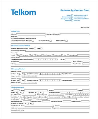 FREE 8+ Business Form Samples in PDF | MS Word | Excel