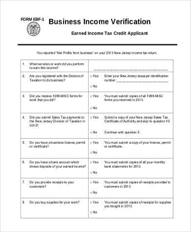 FREE 9+ Sample Income Verification Forms in PDF | Excel | MS Word