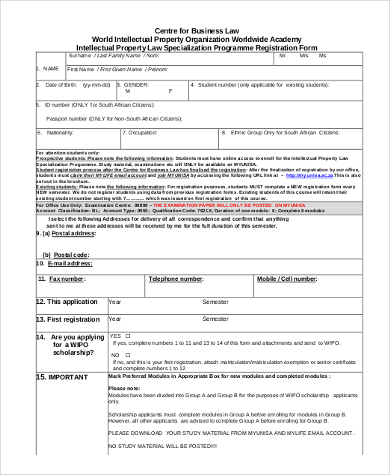 FREE 6+ Sample Intellectual Property Application Forms in MS Word | PDF