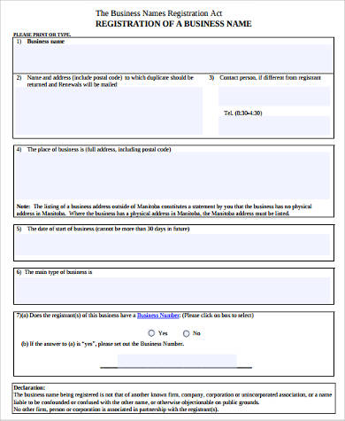FREE 12+ Business Registration Form Samples, PDF, MS Word, Google Docs ...