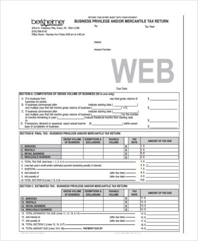 FREE 10+ Sample Business Tax Forms in PDF | MS Word | Excel