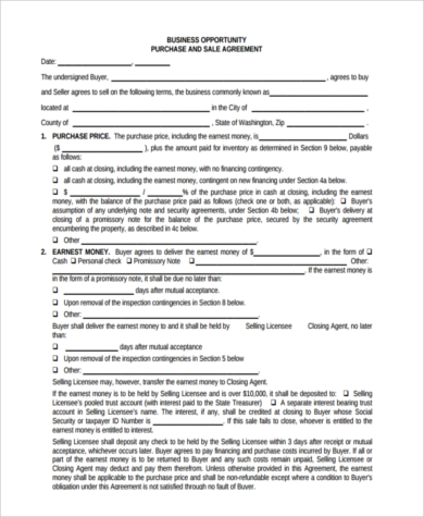 FREE 8+ Sample Business Purchase Agreements in PDF | MS Word