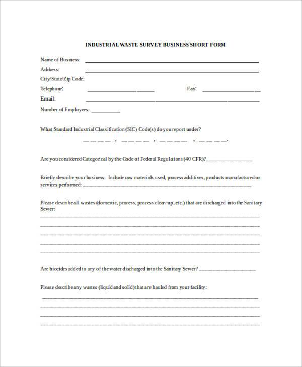 FREE 9+ Sample Business Short Forms in PDF | MS Word | Excel