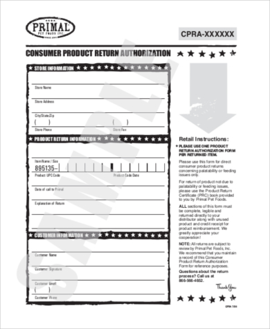 FREE 14+ Return Authorization Form Samples, PDF, MS Word, Google Docs ...