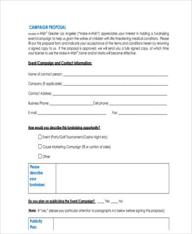 FREE 9+ Sample Campaigns Proposal Forms in MS Word | Pages | PDF ...