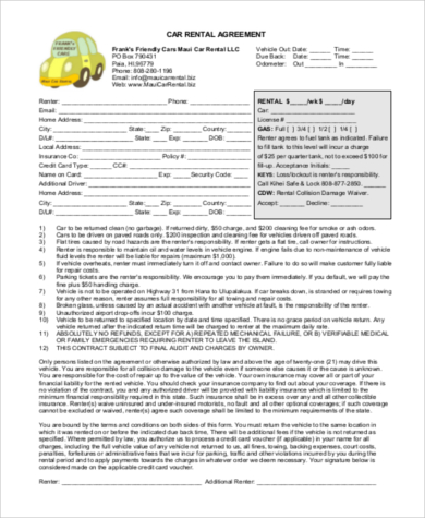 FREE 9+ Sample Rental Agreement Forms in MS Word | PDF