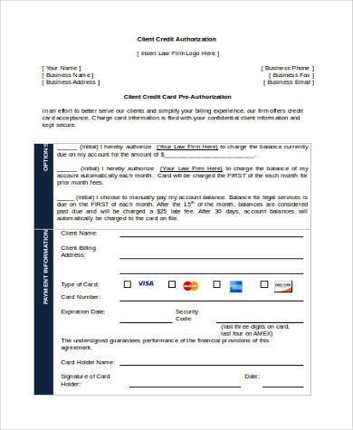 FREE 10+ Sample Credit Authorization Forms in PDF | MS Word | Excel