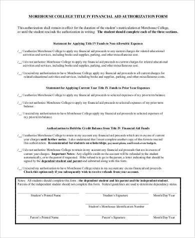 FREE 8+ Sample Financial Aid Forms in PDF | MS Word