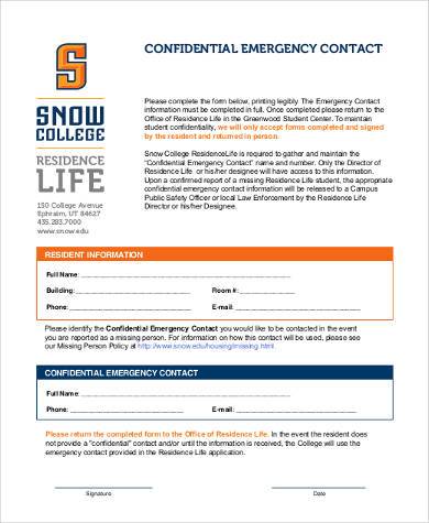 FREE 9+ Sample Contact Information Forms in MS Word | PDF
