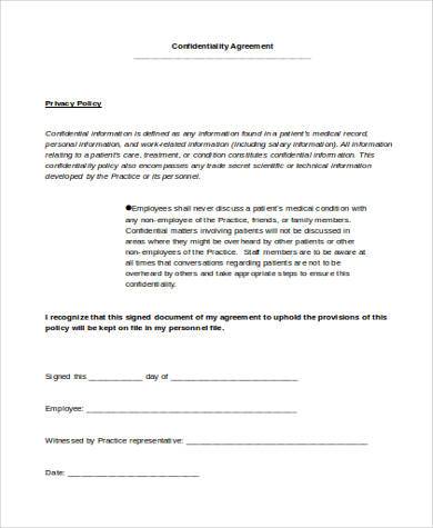 FREE 9+ Sample Confidentiality Agreement Forms in PDF | MS Word