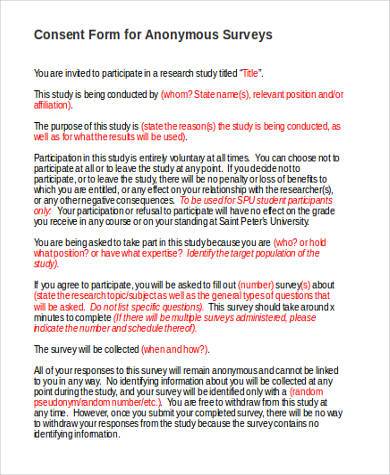 FREE 6+Sample Survey Consent Forms in MS Word | PDF