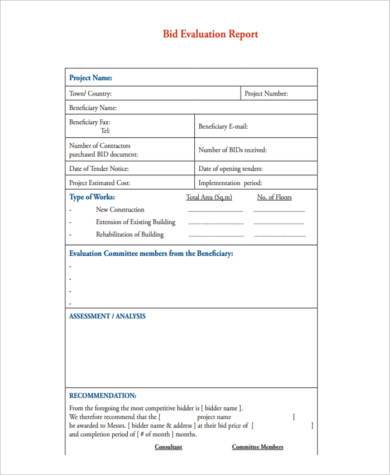 FREE 8+ Sample Construction Evaluation Forms in PDF | MS Word