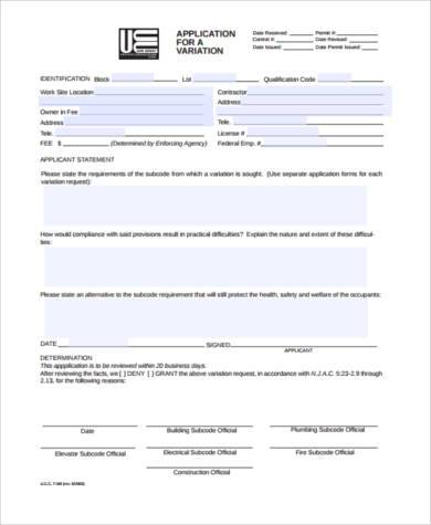 FREE 8+ Construction Variation Form Samples, PDF, MS Word, Google Docs