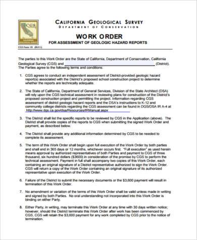 FREE 11+ Construction Work Order Form Samples, PDF, MS Word, Google Docs