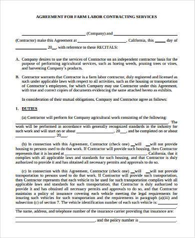 FREE 8+ Contract Labor Form Samples, PDF, MS Word, Google Docs