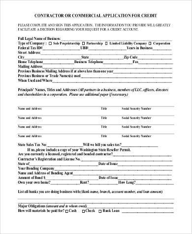 FREE 14+ Contractor Application Form Samples, PDF, MS Word, Google Docs ...