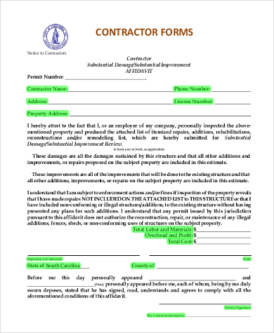 FREE 11+ Contractor Estimate Form Samples, PDF, MS Word, Google Docs